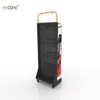 China Customized Black Metal Pegboard Battery Display Stand with Hooks for sale