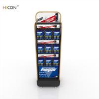 China Customized Black Metal Pegboard Battery Display Stand with Hooks for sale