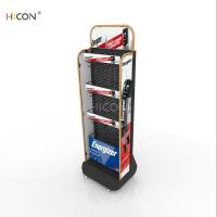 China Customized Black Metal Pegboard Battery Display Stand with Hooks for sale