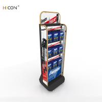 China Customized Black Metal Pegboard Battery Display Stand with Hooks for sale