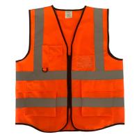 China Hi Vis Manufacturer Quality Reflective Zipper Front Safety Vests Customize Logo With Mult pockets for sale