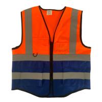 China Hi Vis Manufacturer Quality Reflective Zipper Front Safety Vests Customize Logo With Mult pockets for sale