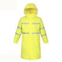 China Safety High Visibility Raincoat One Piece PU Coating Reflective Rain Wear for sale