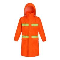 China Safety High Visibility Raincoat One Piece PU Coating Reflective Rain Wear for sale