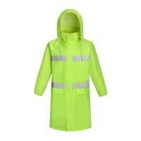 China Safety High Visibility Raincoat One Piece PU Coating Reflective Rain Wear for sale