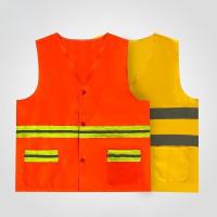 China Custom Reflective Safety Vests Orange Safety Vest With Pockets for sale