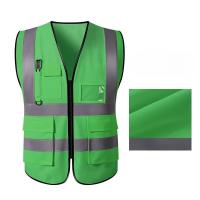 China Zipper Closure Washable Breathable Reflective Safety Apparel for sale