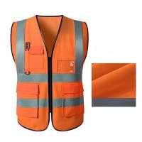 China Zipper Closure Washable Breathable Reflective Safety Apparel for sale