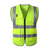 China Zipper Closure Washable Breathable Reflective Safety Apparel for sale