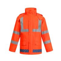 China Long Sleeve Reflective Safety Rainwear Waterproof Breathable Hi Vis Rain Gear for sale