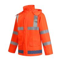 China Long Sleeve Reflective Safety Rainwear Waterproof Breathable Hi Vis Rain Gear for sale