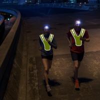 China Adjustable Reflective Running Vest Elastic With LED Warning Lights for sale