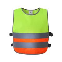 China Adjustable PVC Kids Reflective Vest Green Safety Vest For Hiking for sale