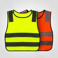 China Fluorescent Yellow Kids Reflective Vest Polyester For Safety And Visibility for sale