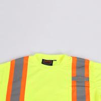 China Breathable Reflective Safety Shirts Crew Neck Fluorescent Yellow for sale