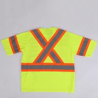 China Breathable Reflective Safety Shirts Crew Neck Fluorescent Yellow for sale
