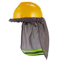 China Polyester Breathable Hard Hat Shade Accessories Orange Hard Hat Neck Shield for sale