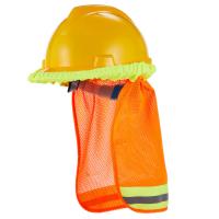 China Polyester Breathable Hard Hat Shade Accessories Orange Hard Hat Neck Shield for sale