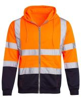 China Medium Thickness Reflective Safety Hoodies Hooded Collar Reflective Orange Hoodie for sale