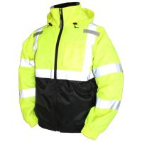 China Green Reflective Safety Jackets High Visibility Coat With 2 Side Pockets for sale