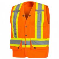 China Lightweight High Visibility Orange Reflective Safety Vests With Mesh for sale