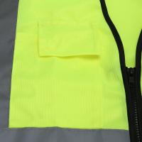 China Breathable Polyester Multi Pocket Zipper Reflective Safety Vest For Workplace for sale