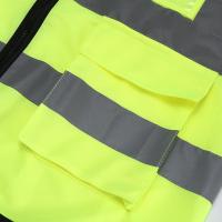 China Breathable Polyester Multi Pocket Zipper Reflective Safety Vest For Workplace for sale