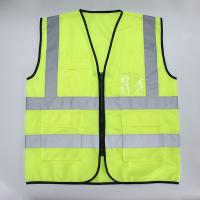 China Breathable Polyester Multi Pocket Zipper Reflective Safety Vest For Workplace for sale