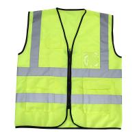 China Breathable Polyester Multi Pocket Zipper Reflective Safety Vest For Workplace for sale