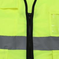 China Breathable Polyester Multi Pocket Zipper Reflective Safety Vest For Workplace for sale