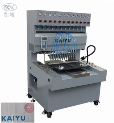 China 220V 3D PVC Patch Machine with 585x368mm Table Size and PLC Programming for Automated Glue Dispensing for sale