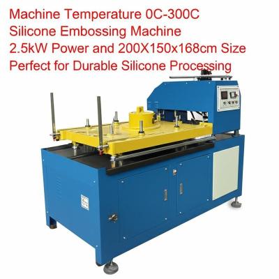 China Machine Temperature 0C-300C Silicone Embossing Machine 2.5kW Power and 200X150x168cm Size Perfect for Durable Silicone Processing for sale