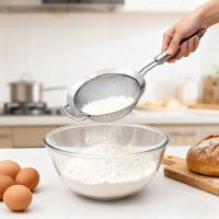 China 304 Stainless Steel Food Grade 20cm Strainer Colander Fine Mesh Kitchen Sieve for sale