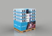 China 4 Layers Speaker Corrugated Display Stands Pallet For Trying Megastore for sale