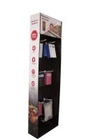 China Corrugated POP Floor Display Rack Practical Lightweight With Plastic Hooks for sale
