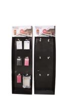 China Corrugated POP Floor Display Rack Practical Lightweight With Plastic Hooks for sale