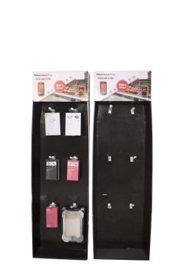 China Corrugated POP Floor Display Rack Practical Lightweight With Plastic Hooks for sale