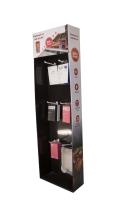 China Corrugated POP Floor Display Rack Practical Lightweight With Plastic Hooks for sale