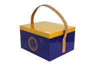 China FAVRE Moon Cake Acrylic Plastic Display Gift Box With Leather Strap for sale