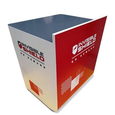 China Flame Retardant Wooden Retail Display Stands Nontoxic Rotatable Lockable for sale