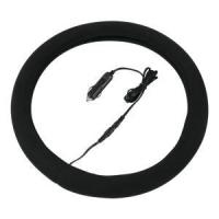 China Composite Fiber 38cm Black Heated Steering Wheel Cover for Car Waterproof and Durable for sale