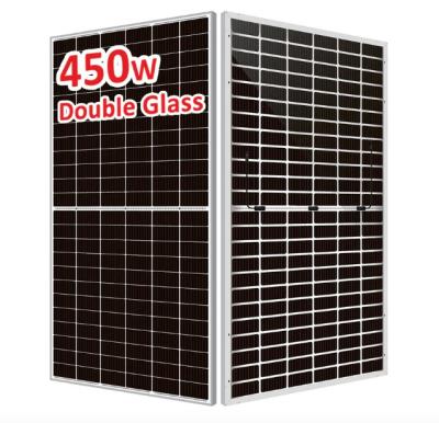 China 410W 450W HJT Double Glass Monocrystalline Solar Panel 144 Cells Bifacial PV Module for sale