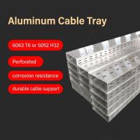 China 6063-T6 or 5052-H32 Aluminium Perforated Cable Tray Aluminum Ladder Cable Tray for sale
