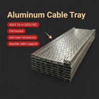 China 6063-T6 or 5052-H32 Aluminium Perforated Cable Tray Aluminum Ladder Cable Tray for sale