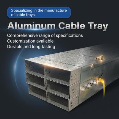 China Aluminum Alloy 50mm Cable Tray Perforated Type Light Duty for sale