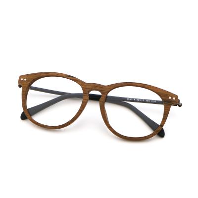 China Latest Styles Wood Grain Acetate Optical Glasses Frame MR 6114 for sale