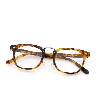 China Full-rim Frame Enduro Wood Grain Acetate Optical Glasses Frame For Men And Women for sale