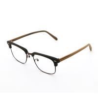 China Unisex Full-rim Wood Grain Acetate Optical Glasses Frame MR H004B for sale