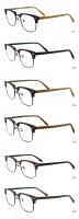 China Unisex Full-rim Wood Grain Acetate Optical Glasses Frame MR H004B for sale