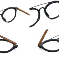 China Elliptic Frame Stylish Wood Copy  Acetate Glasses Frame MR 098.2 for sale